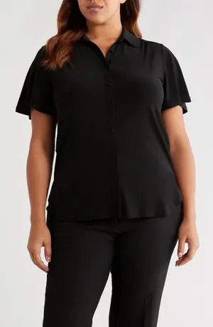 Anne Klein Knit Button-up Shirt