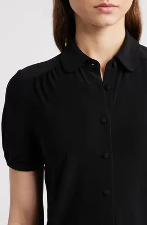 Anne Klein Collared Short Sleeve Button-up Shirt