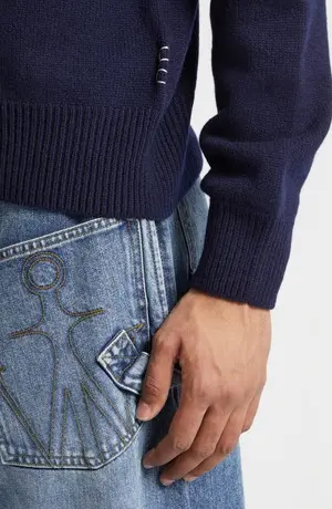 JW Anderson Loafer Stitch Cashmere V-neck Sweater