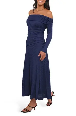 PETAL & PUP Katiya Off The Shoulder Long Sleeve Dress