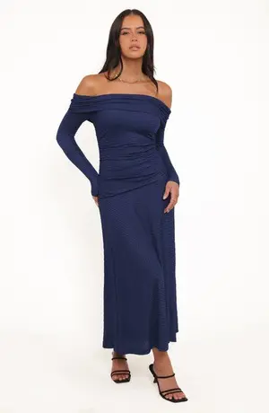 PETAL & PUP Katiya Off The Shoulder Long Sleeve Dress