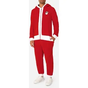 Opposuits Merry Jinglejoy Hooded Fleece Jumpsuit Red