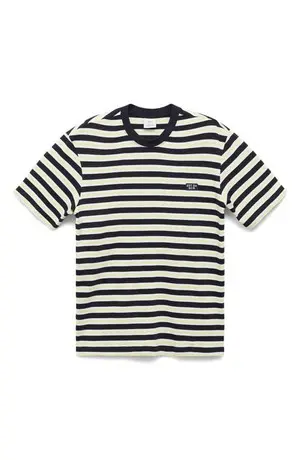 Mango Regular Fit Stripe Cotton T-shirt - Navy