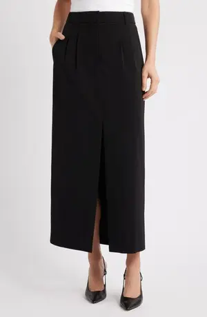 French Connection Suiting Slit Maxi Skirt - Black