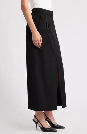 French Connection Suiting Slit Maxi Skirt - Black