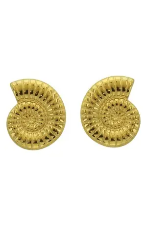 PANACEA Twist Shell Stud Earrings - Gold