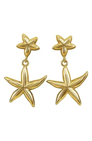 PANACEA Starfish Drop Earrings - Gold
