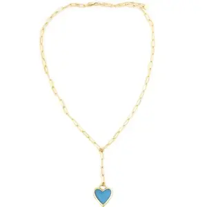 PANACEA Heart Pendant Y-necklace - Blue