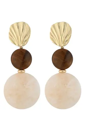 PANACEA Stone Circle Drop Earrings