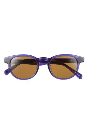 Eyebobs Eyebobs Clearly 46mm Round Polarized Sunglasses Electric Purple/brown