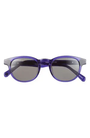Eyebobs Clearly 46mm Round Polarized Sunglasses - Electric Purple/grey