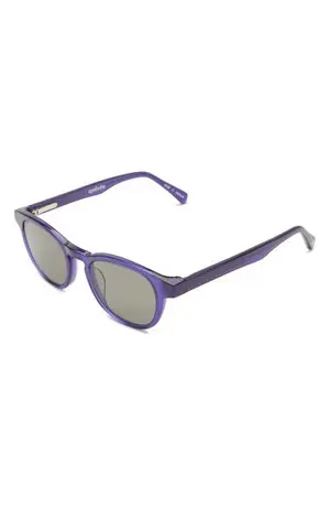 Eyebobs Clearly 46mm Round Polarized Sunglasses - Electric Purple/grey