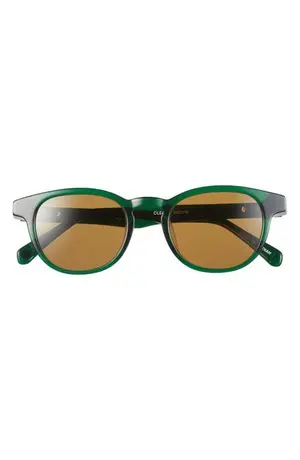 Eyebobs Eyebobs Clearly 46mm Round Polarized Sunglasses Emerald Green/brown