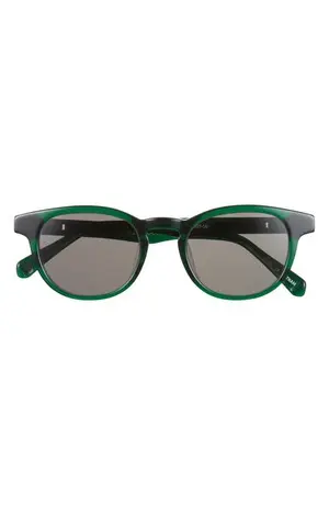 Eyebobs Eyebobs Clearly 46mm Round Polarized Sunglasses Emerald Green/polarized Grey