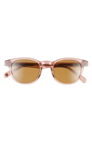 Eyebobs Eyebobs Clearly 46mm Round Polarized Sunglasses Rose Crystal/polarized Brown