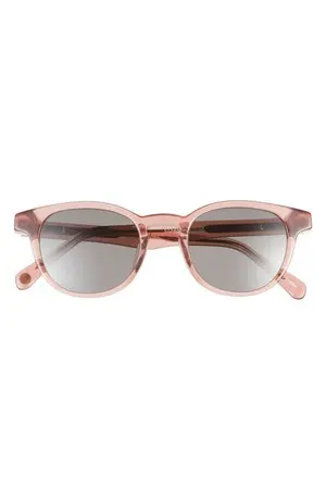 Eyebobs Eyebobs Clearly 46mm Round Polarized Sunglasses Rose Crystal/polarized Grey