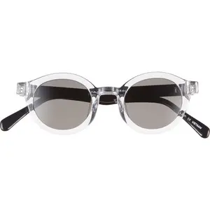 Eyebobs Tv Party 41mm Polarized Round Sunglasses - Crystal Clear/black/grey