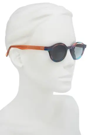 Eyebobs Tv Party 41mm Polarized Round Sunglasses - Purple/orange/grey