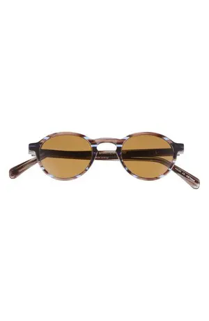 Eyebobs 43mm Polarized Round Frame Sunglasses Blue/mocha/polarized Brown