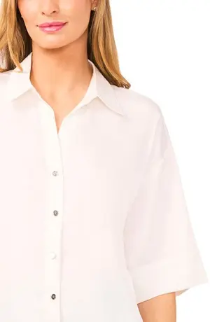 CECE DUPRAZ Satin Button-up Shirt - New Ivory