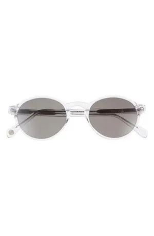 Eyebobs Board Stiff 49mm Round Polarized Sunglasses - Crystal Clear/polarized Grey