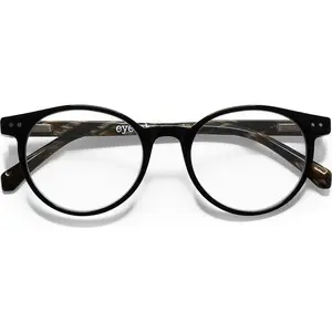 Eyebobs Case Closed 50mm Round Frame Reading Glasses - Black & Horn
