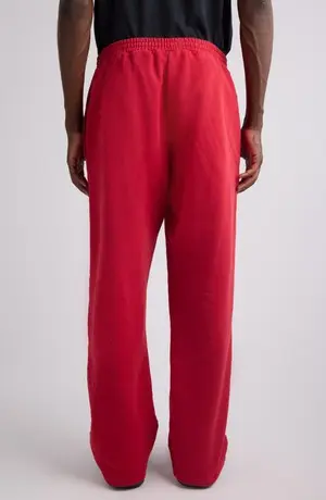 Balenciaga Big B Cursive Logo Embroidered Dry Fleece Sweatpants - Red/black