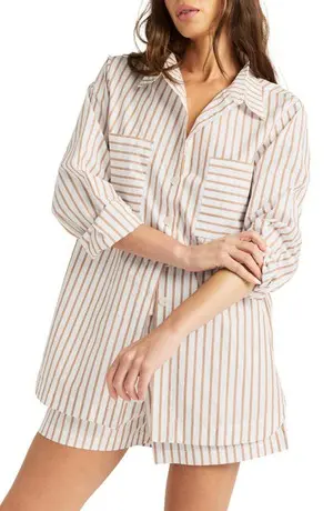 Vitamin A® Oversized Organic Cotton Cover-up Shirt - Amber