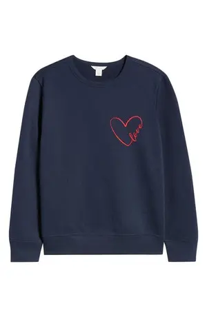 Caslon Embroidered Relaxed Sweatshirt