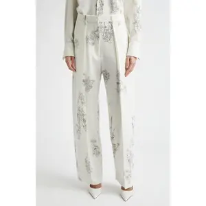 Tailored Floral Print Pants