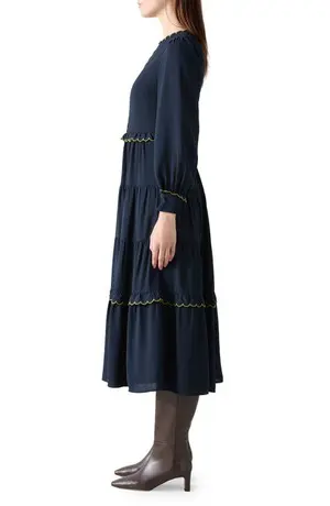 LK BENNETT Scalloped Tiered Maxi Dress