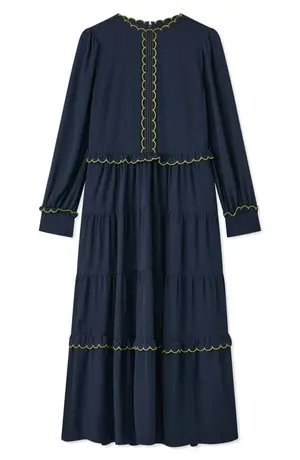 LK BENNETT Scalloped Tiered Maxi Dress