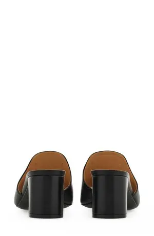 FERRAGAMO Rexy Leather Slide Sandal - Nero Biscotto