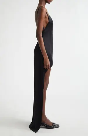 COURREGES Backless Satin Gown - Black