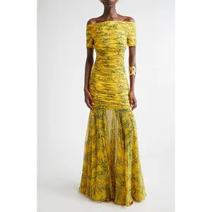 Carolina Herrera Cap Sleeves Evening Dresses