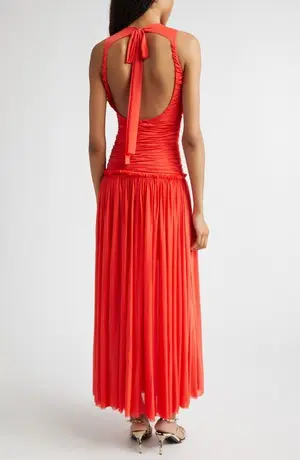 SIEDRES Alina Gathered Open Back Jersey Dress