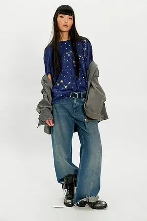 DENIM AND BONE Constellation Embroidered Tee