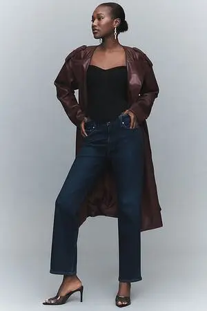 Women's Brown Straight-Leg Jeans