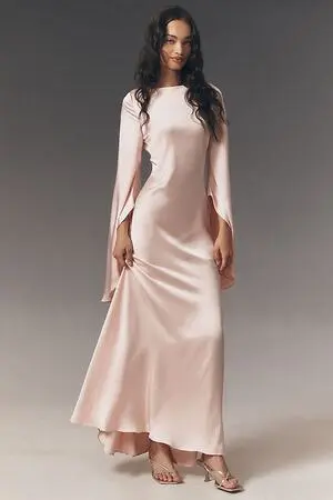 ELLIATT Cecile Wide-sleeve Satin Gown
