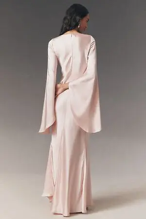 ELLIATT Cecile Wide-sleeve Satin Gown