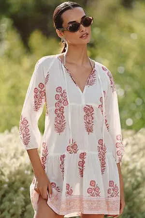 SZ BLOCKPRINTS Floral Printed Kaftan