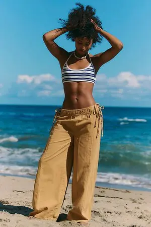 Free People Sun Dazed Wide Leg Pants - Apple Pie