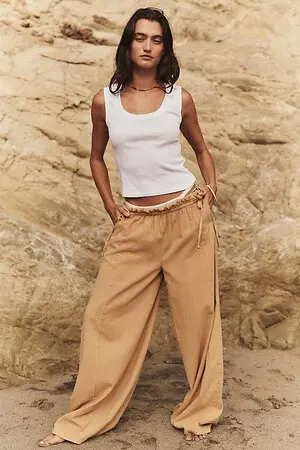 Free People Sun Dazed Wide Leg Pants - Apple Pie