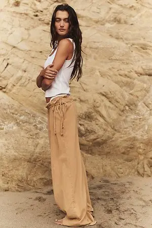Free People Sun Dazed Wide Leg Pants - Apple Pie