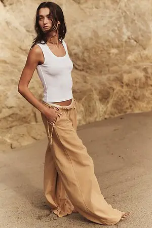 Free People Sun Dazed Wide Leg Pants - Apple Pie