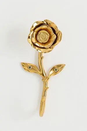 Anthropologie Brass Rose Hook