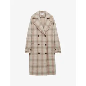 Loewe Double-breasted Checked Wool-cashmere Blend Coat