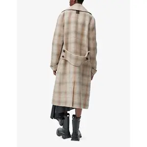 Loewe Double-breasted Checked Wool-cashmere Blend Coat