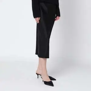 ANINE BING Silk Bar Midi Skirt - Black