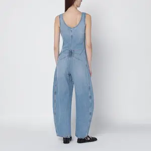 Alaïa Rounded Denim Jumpsuit - Blue